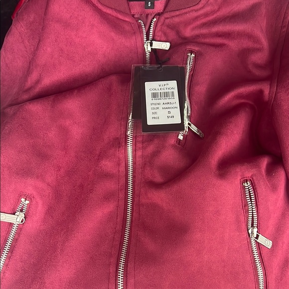 VIP | Jackets & Coats | Vip Pink Bomber Jacket With Silver Zippers ...